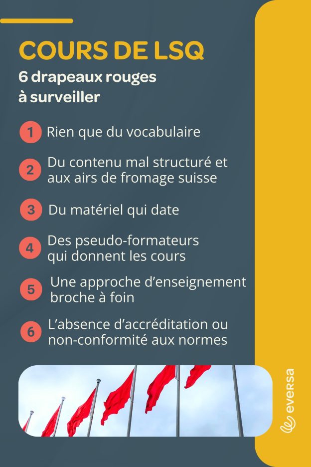 6 drapeaux rouges à surveiller pour les cours de LSQ